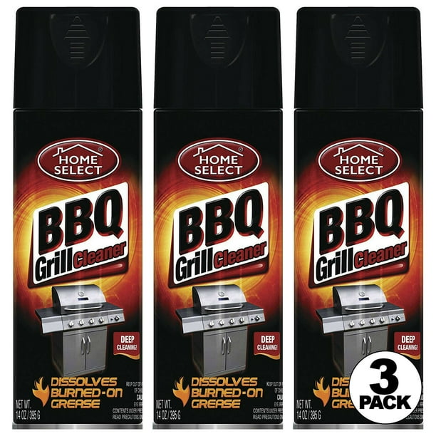 BARBECUE BBQ GRILL CLEANER SPRAY GREASE DISSOLVES BURNED-ON 12 oz (3 ...