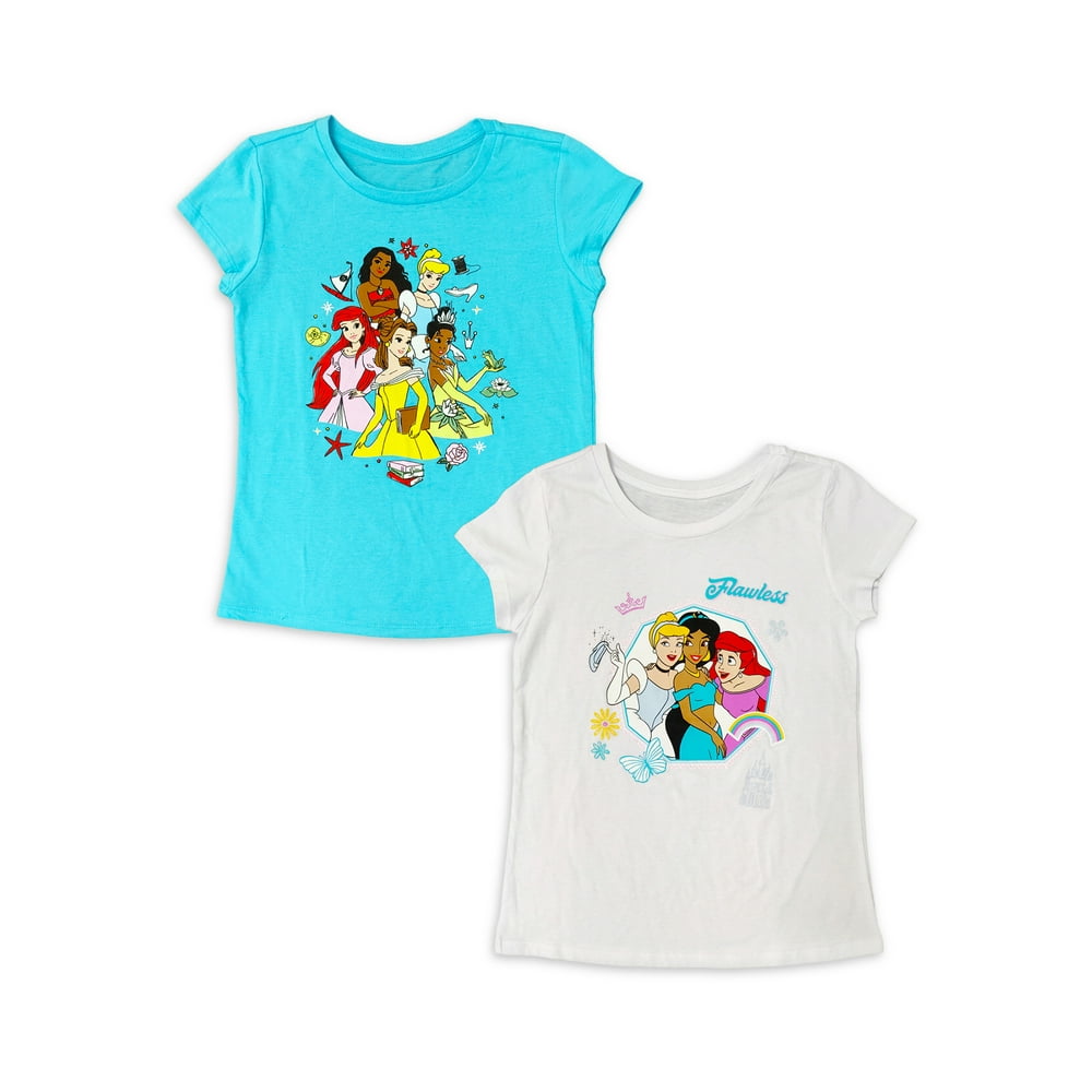 Disney Princess - Disney Princess Girls Exclusive Graphic T-Shirts, 2 ...