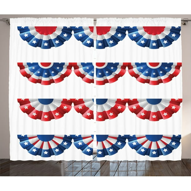 American Flag Decor Curtains 2 Panels Set, Flag Round Bunting Election ...