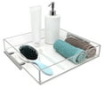 Isaac Jacobs 15x15 Acrylic Serving Tray with Silver Handles - Walmart.com