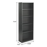 Mainstays 5-Shelf Bookcase with Adjustable Shelves, True Black Oak ...