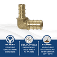 10 Pcs XFITTING Pex 1/2 Inch X 3/8 Pex Reducing Elbow Brass Crimp Fitting, 25-5-4=10X - Walmart.com