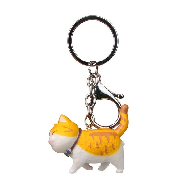Naierhg Mini Chubby Cat Model Hanging Toy Key Ring Keychain Bag Pendant ...