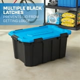 HART 24 Gallon Water Resistant Latching Heavy Duty Plastic Storage Bin ...