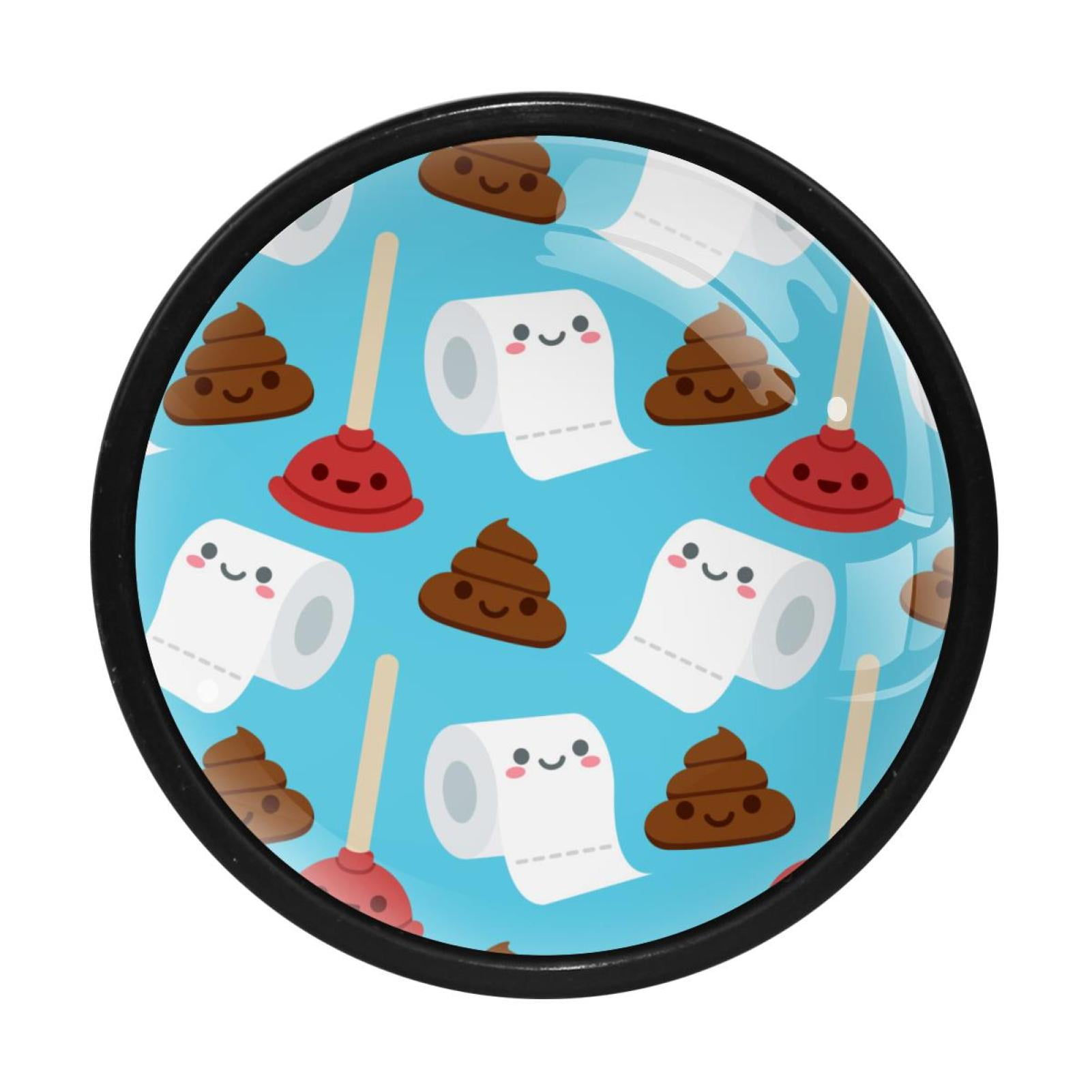 4 Pcs Toilet Paper Plunger Poop Knobs for Kitchen Cabinet Cupboard ...