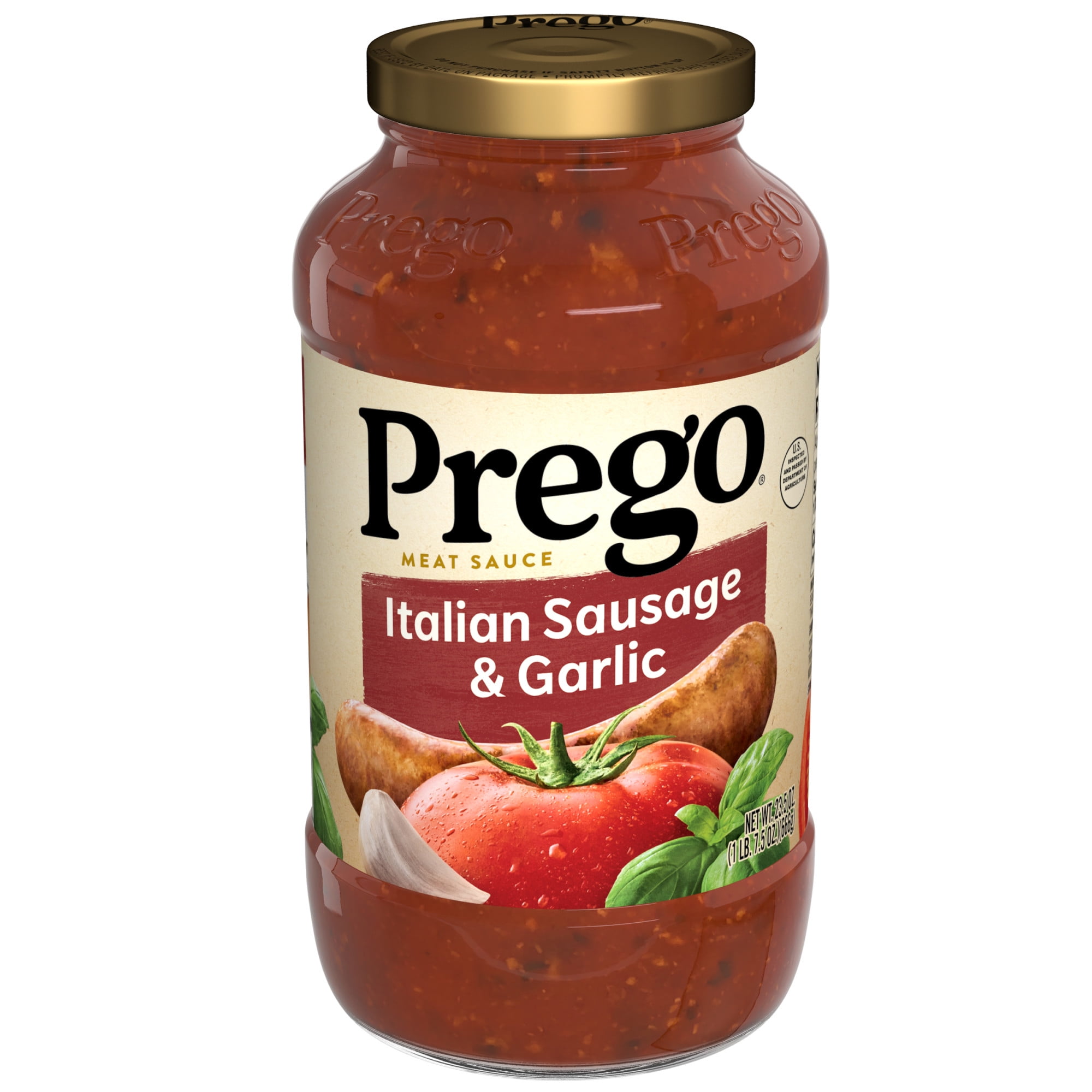 Prego Italian Sausage And Garlic Spaghetti Sauce 23 5 Oz Jar Walmart