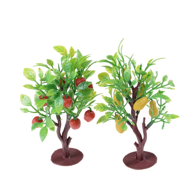 2pcs 10cm Fruit Tree Model Railway Park HO SCALE Layout Scenery ...