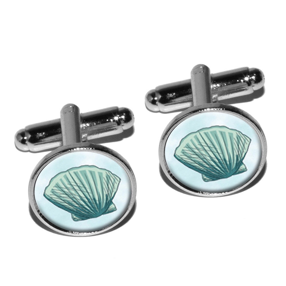 Seashell - Sea shell Round Cufflinks - Walmart.com