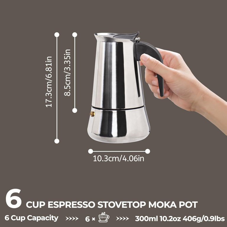 300ml Espresso Pot 6 Cup Plastic Transparent Stovetop Espresso Maker ...