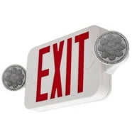 Spectsun 1 Pack Red & Green LED Exit Sign with Emergency Lights-Two LED ...