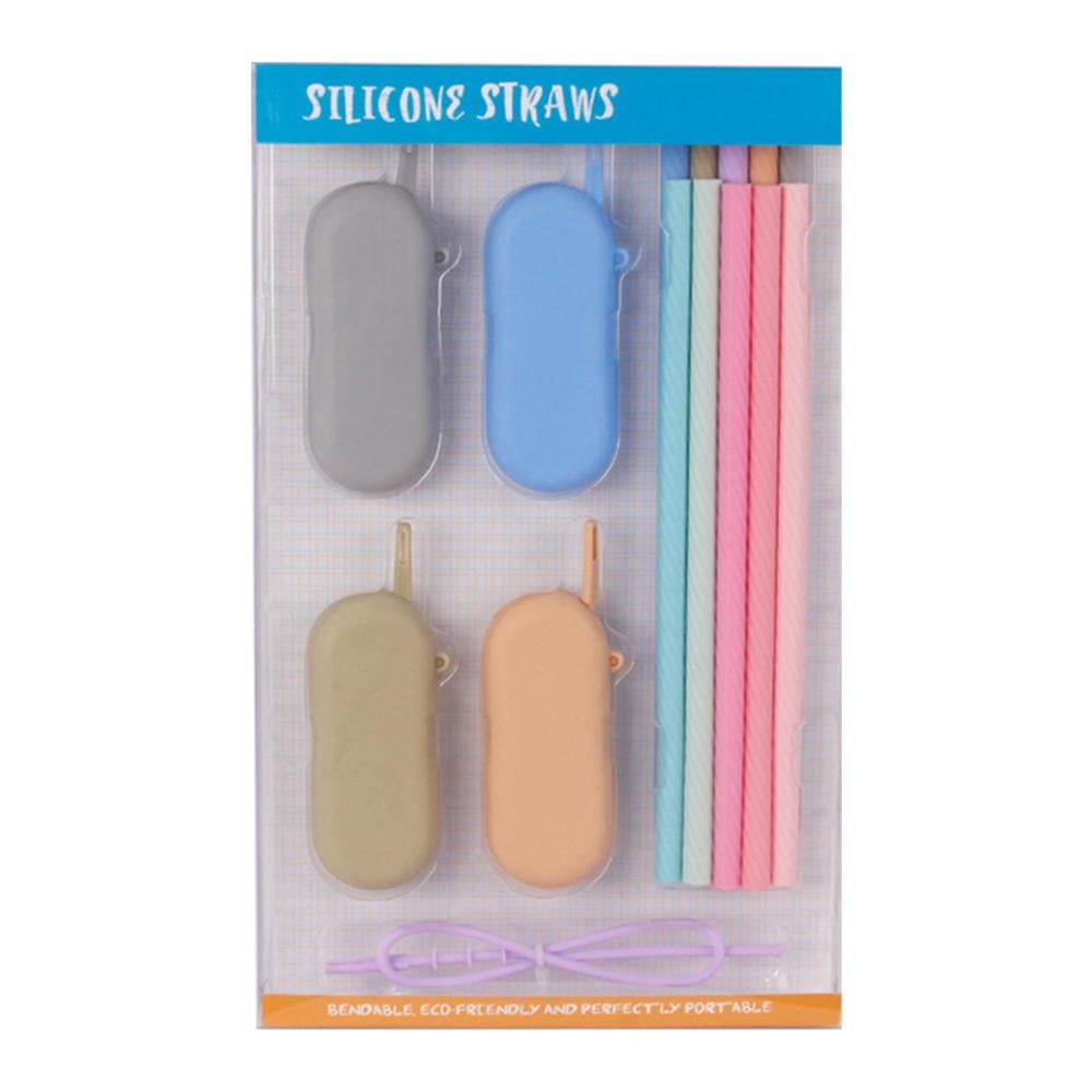 Silicone Straw Set | Travel Reusable Straws with Case | Travel Silicone ...