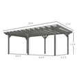 12x20ft Outdoor Pergola Wood Gazebo, Gray Grape Trellis for Climbing ...