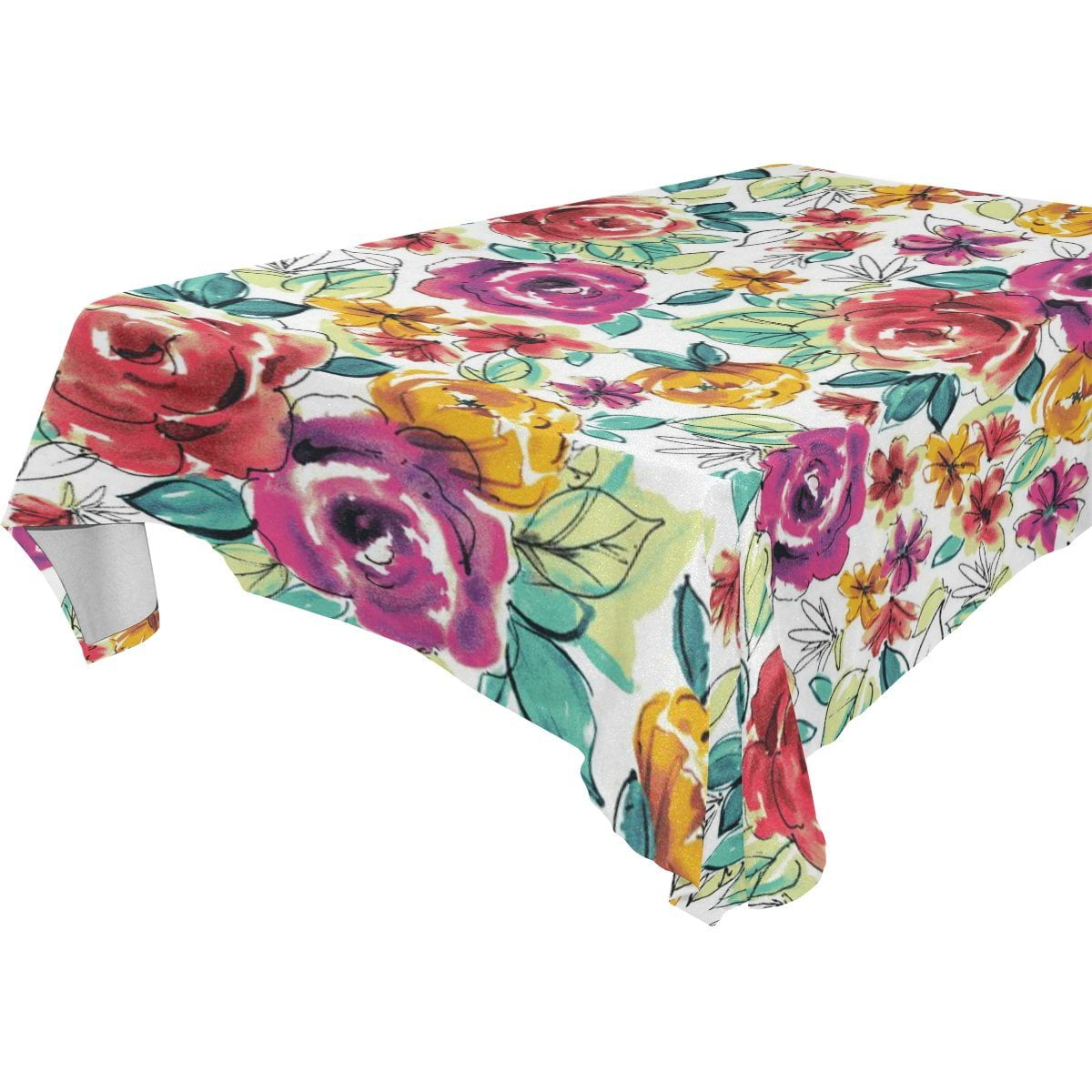 POPCreation Colorful Floral Tablecloth 60x120 inches - Walmart.com