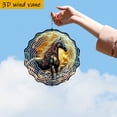 HELLOYOUNG Wind Chime 3D Golden Horse & Leaf Large Outdoor Decor with ...