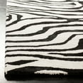 SAFAVIEH Soho Allyse Striped Wool Area Rug, Black/White, 7'6" x 9'6 ...