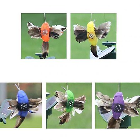 Solar Powered Flying Feather Wing Fake Hummingbird Flying Wobble ...