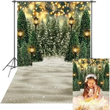 6x4FT Winter Backdrop Winter Scene Backdrop Snow Wonderland Pine Tree Forest Background for ...
