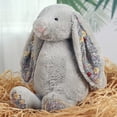 9.8" /15.7"Dusty Rose Easter Bunny Plush Toy with Flower Pattern Ears ...