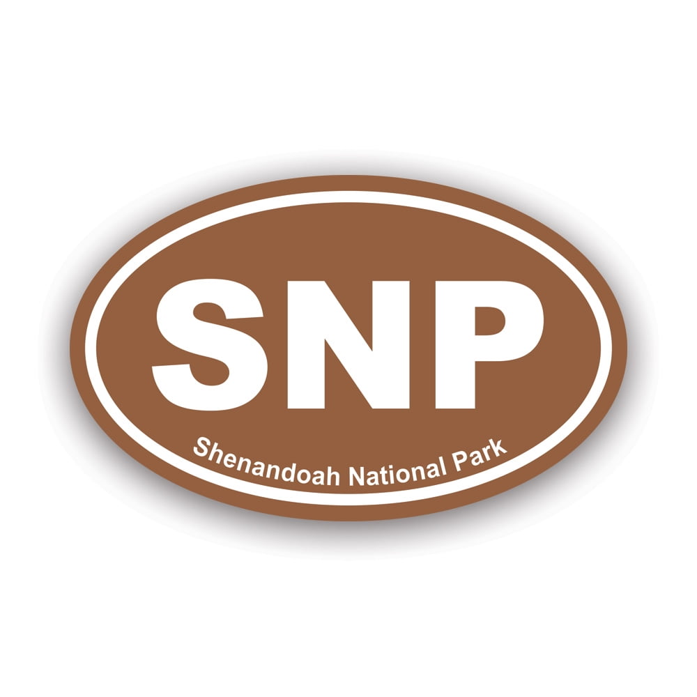 Shenandoah National Park Brown Oval Sticker Decal - Self Adhesive Vinyl ...