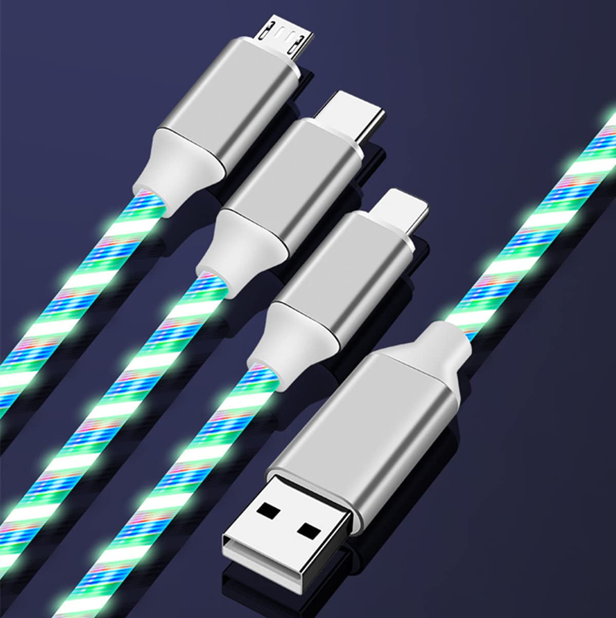 LINLIN Multi Charging Cable, 1.2m 3 in 1 Multi USB Charger Cable with ...