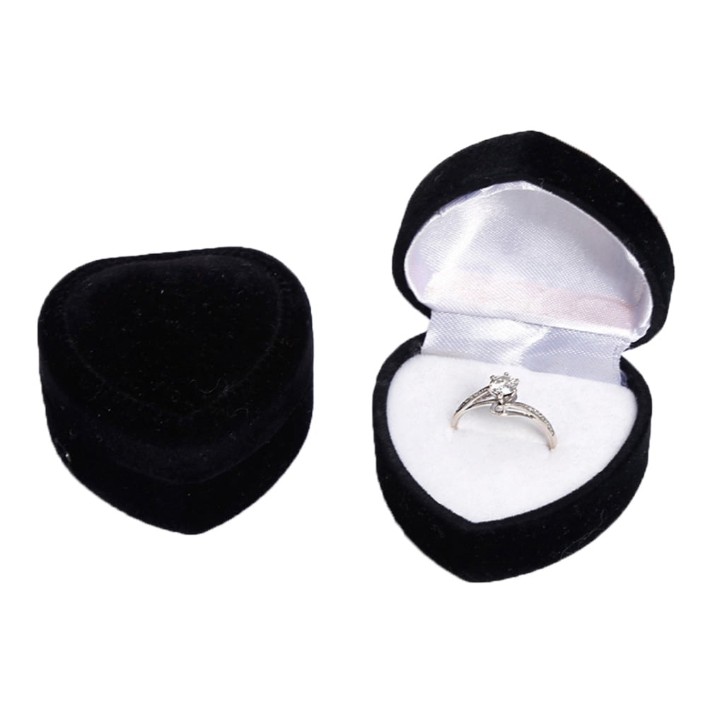 Heart Shaped Velvet Ring Box Jewelry Display Gift Box Case for Proposal ...