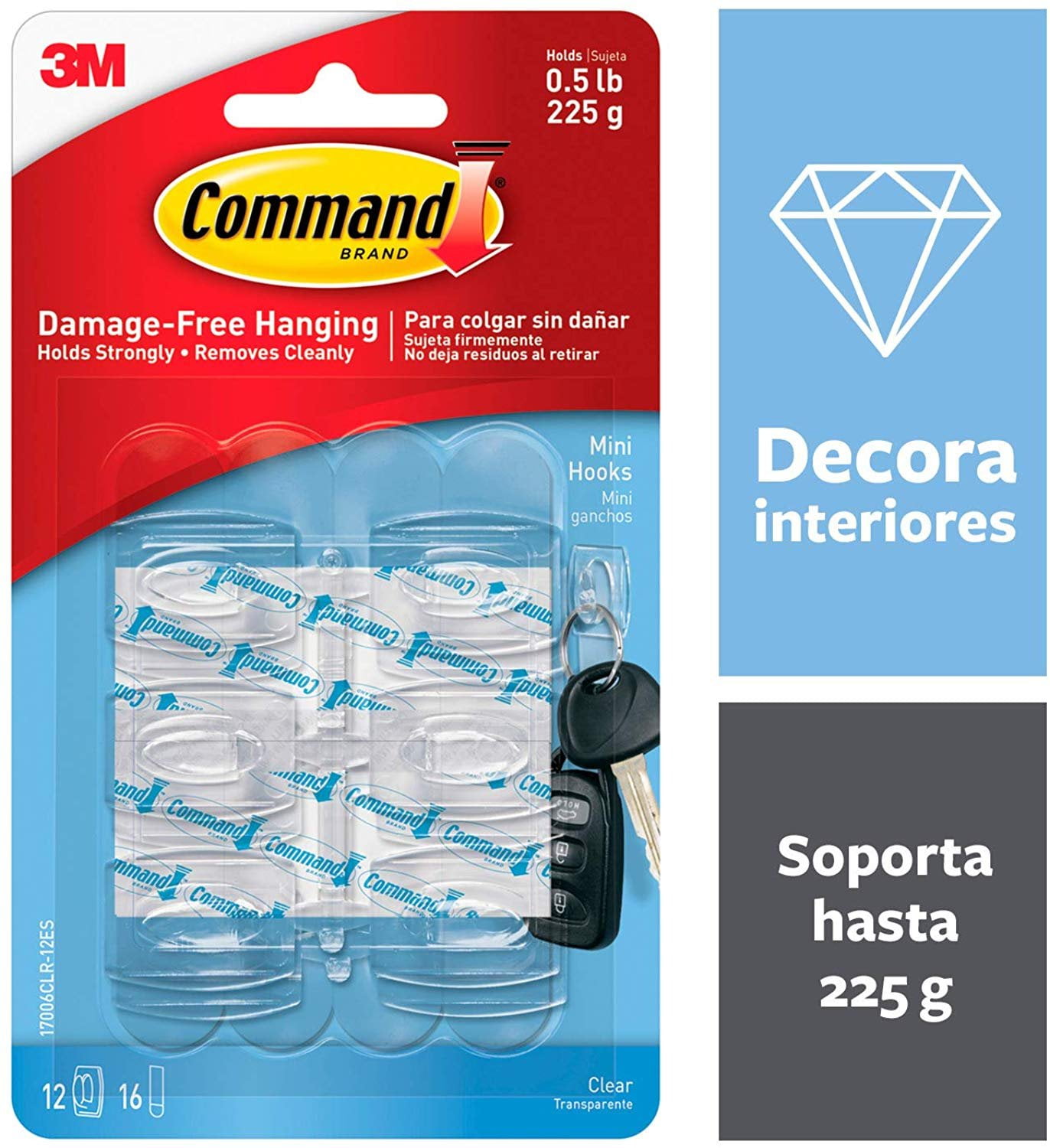 Command 395B 17006CLR Mini Hooks, 2 GB, Clear - Walmart.com - Walmart.com