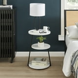 Skylar Round 3-Tier Side Accent Table with Raised Lip Edge Tabletop and ...