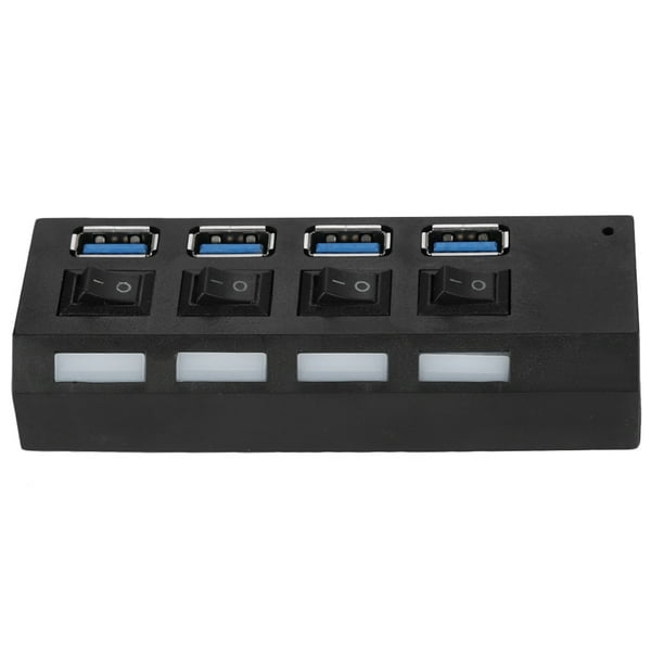 Divisor USB 3.0 de alta velocidad, concentrador USB de 4 puertos, puerto de expansión con fuente ...