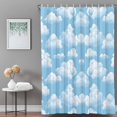 Bathroom Shower Curtain Fluffy White Clouds Waterproof Shower Curtains ...