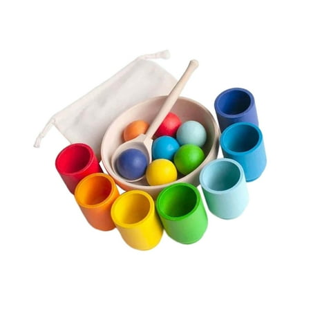 Freer Rainbow Balls in Cups Montessori Logical Thinking Board Game with ...