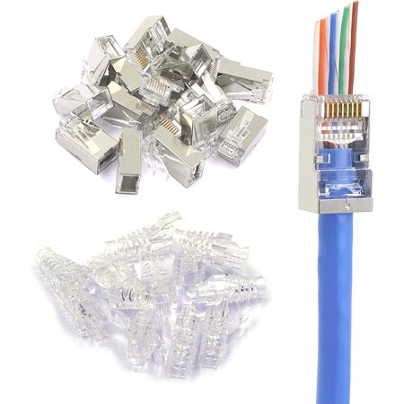 UL Listed RJ45 Cat6 End P Through Ethernet Connectors Nickel Plated ...