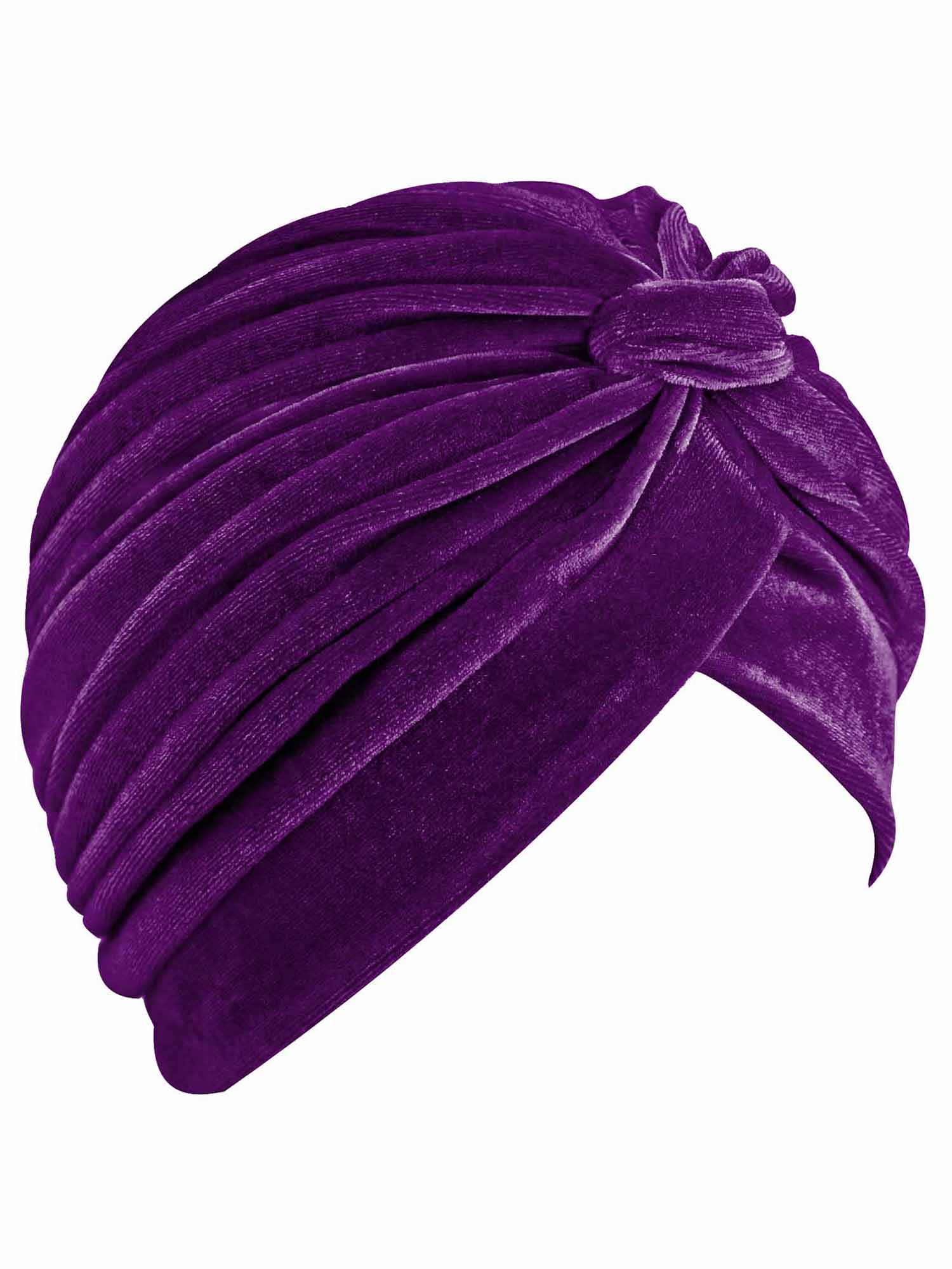 Purple Velvet Turban Head Wrap - Walmart.com