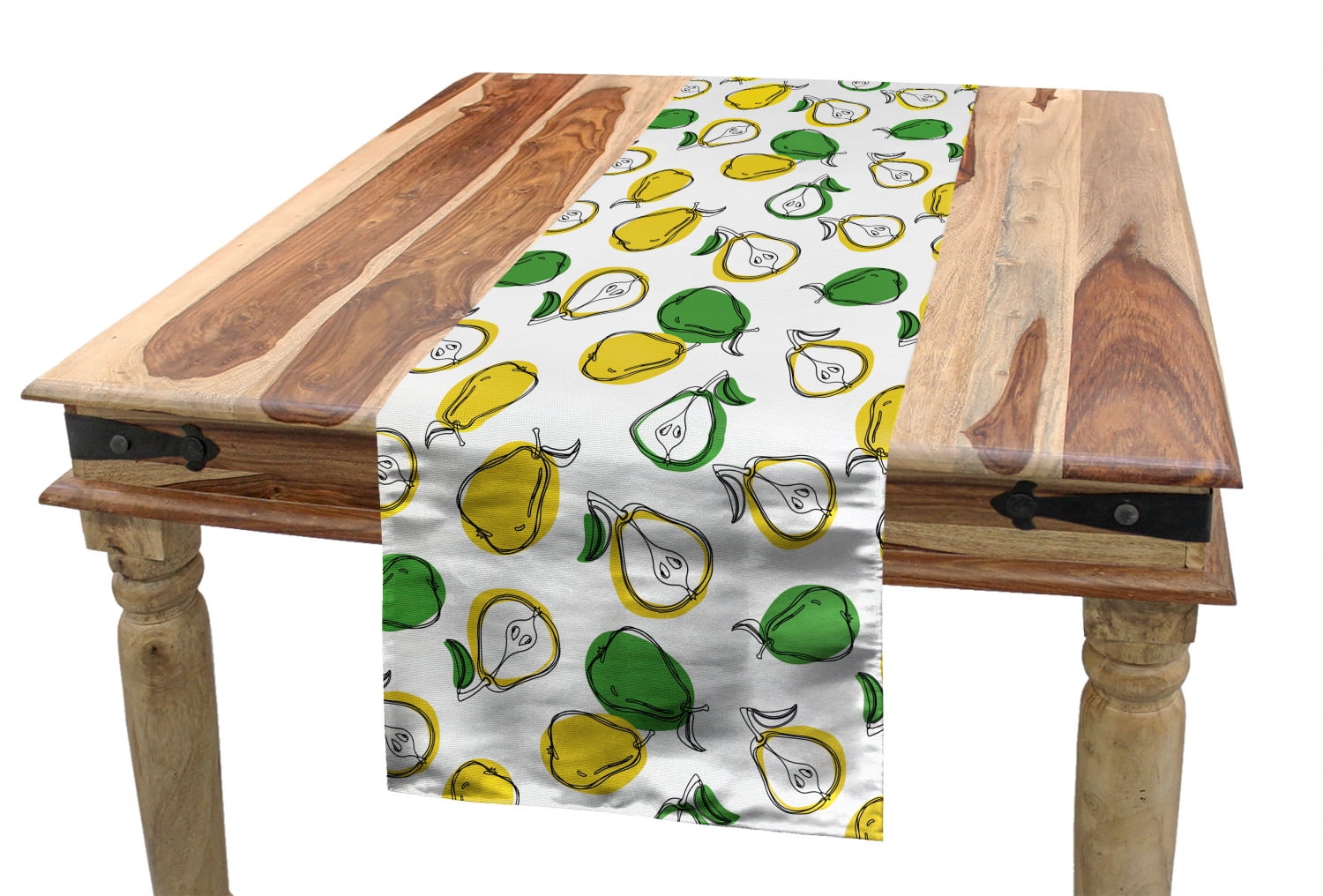 Fruit Table Runner, Fresh Pear Slices Leaves Juicy Organic Food Eat ...