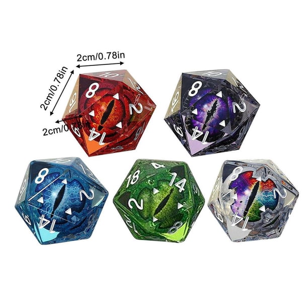 Eyeball Dice Resin Cheese Dice Polyhedral Dice Set Complete Double ...