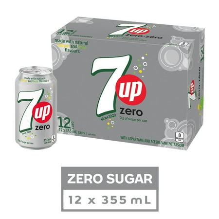7UP Zero Soft Drink, 355mL Cans, 12 Pack | Walmart Canada