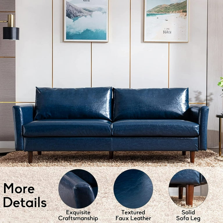 Blue Faux Leather Sofa Bed | Cabinets Matttroy