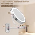 Rechargeable Lighted Wall Mounted Makeup Mirror, 8" Double-Sided ...