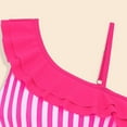 AWZXDE Girls One Piece Swimsuits One Shoulder Striped Cut Out Waist ...