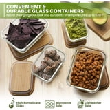 Greener Chef Glass Containers with Bamboo Lids 4 Pc Set - Ecofriendly ...