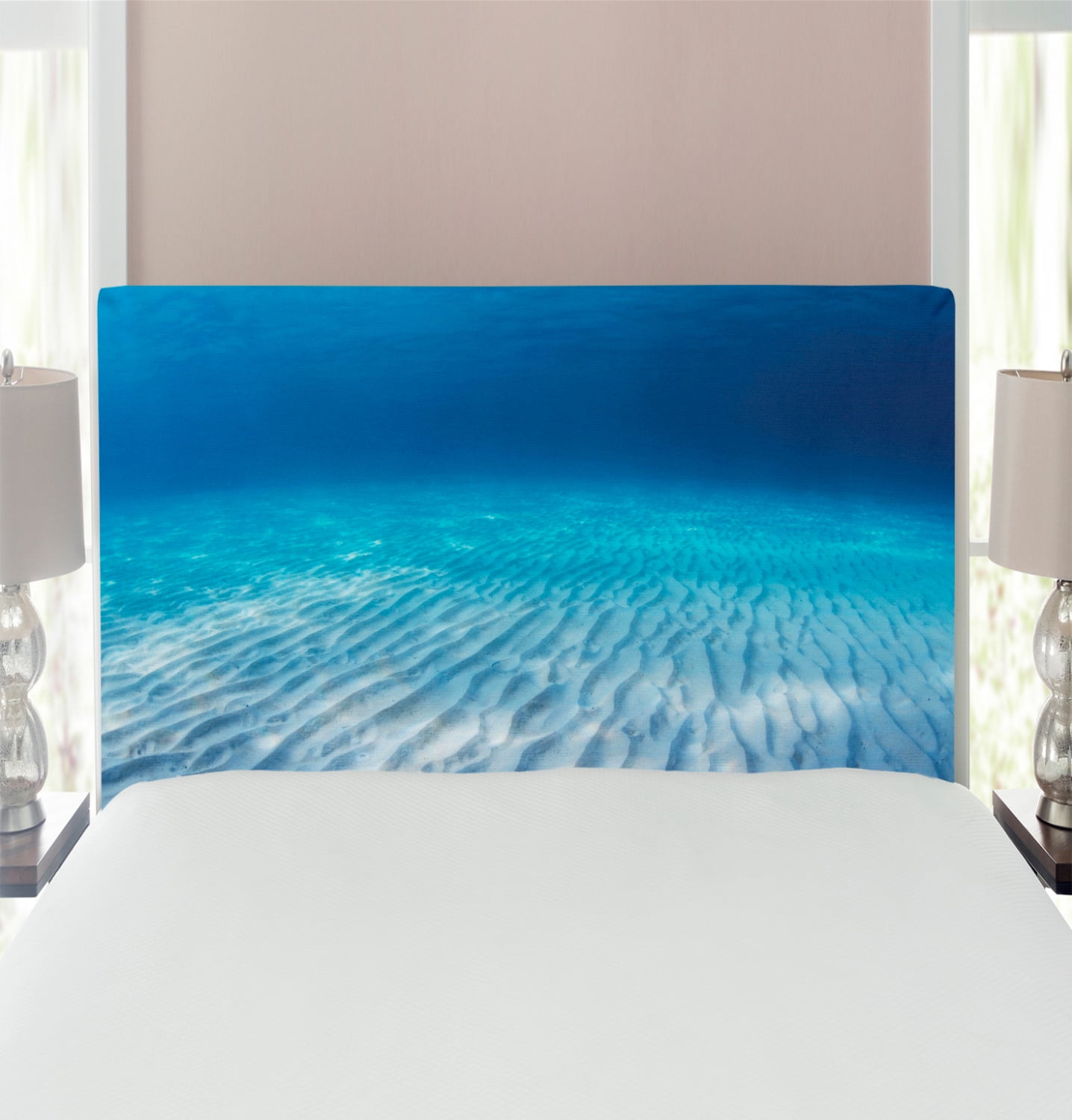 Ocean Headboard, Underwater Shot of an Infinite Sandy Sea Bottom with ...
