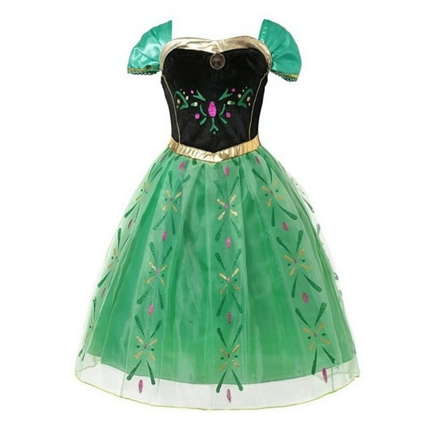 Disney Frozen Anna princesse robe pour filles manches bouffantes maille ...