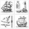 4Pcs Sailing Boat Clear Stamps for DIY Scrapbooking Seagull Mini ...