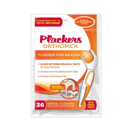 Plackers Orthopick Dental Floss Picks for Braces - 36 Count - Walmart.com