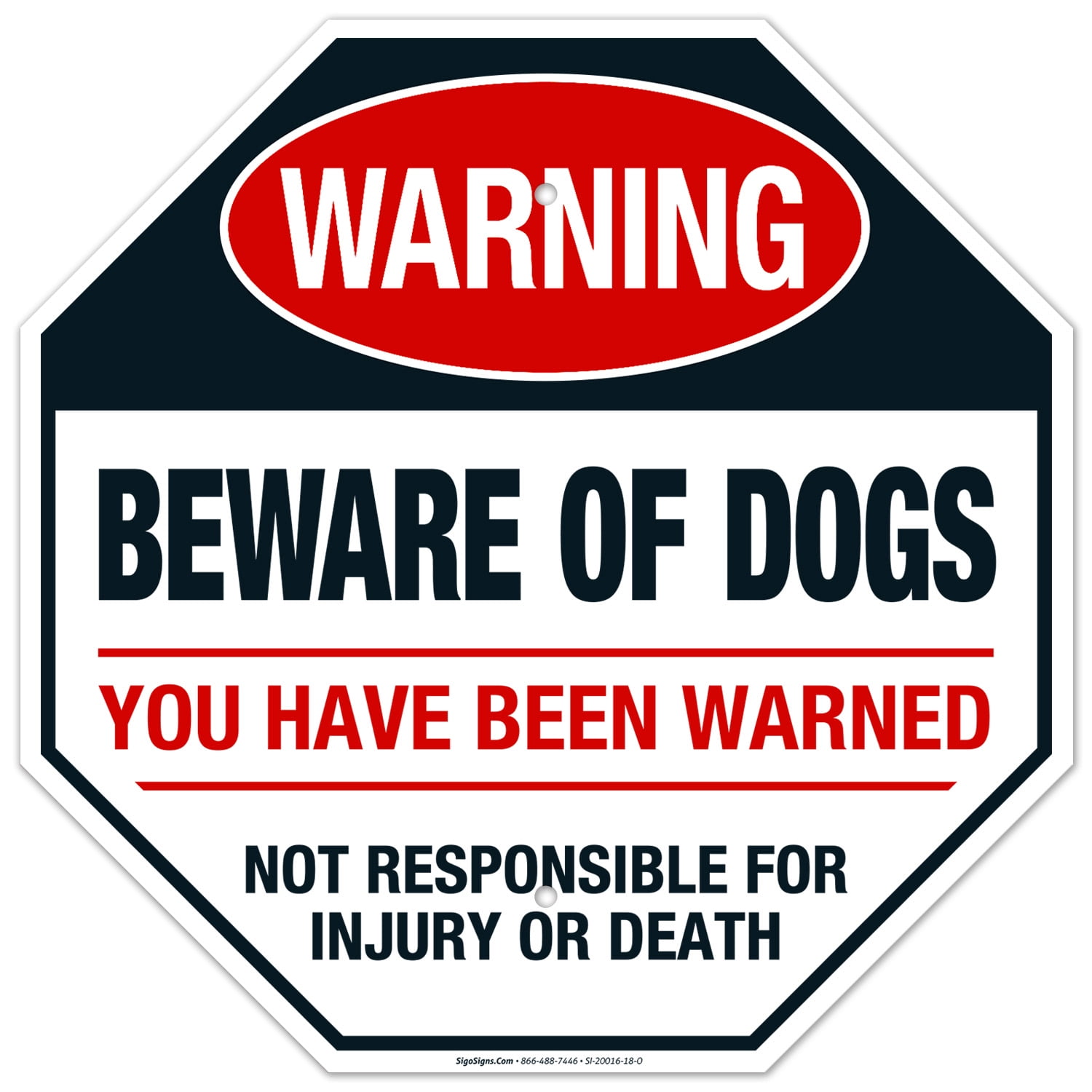 Beware of Dog You Have Been Warned Sign, - Walmart.com