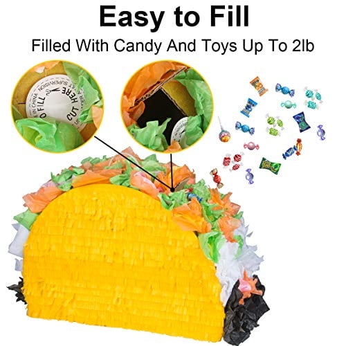 Piñatas de Taco GameXcel Piñatas Mexicanas con Lazo para Colgar | Walmart en línea
