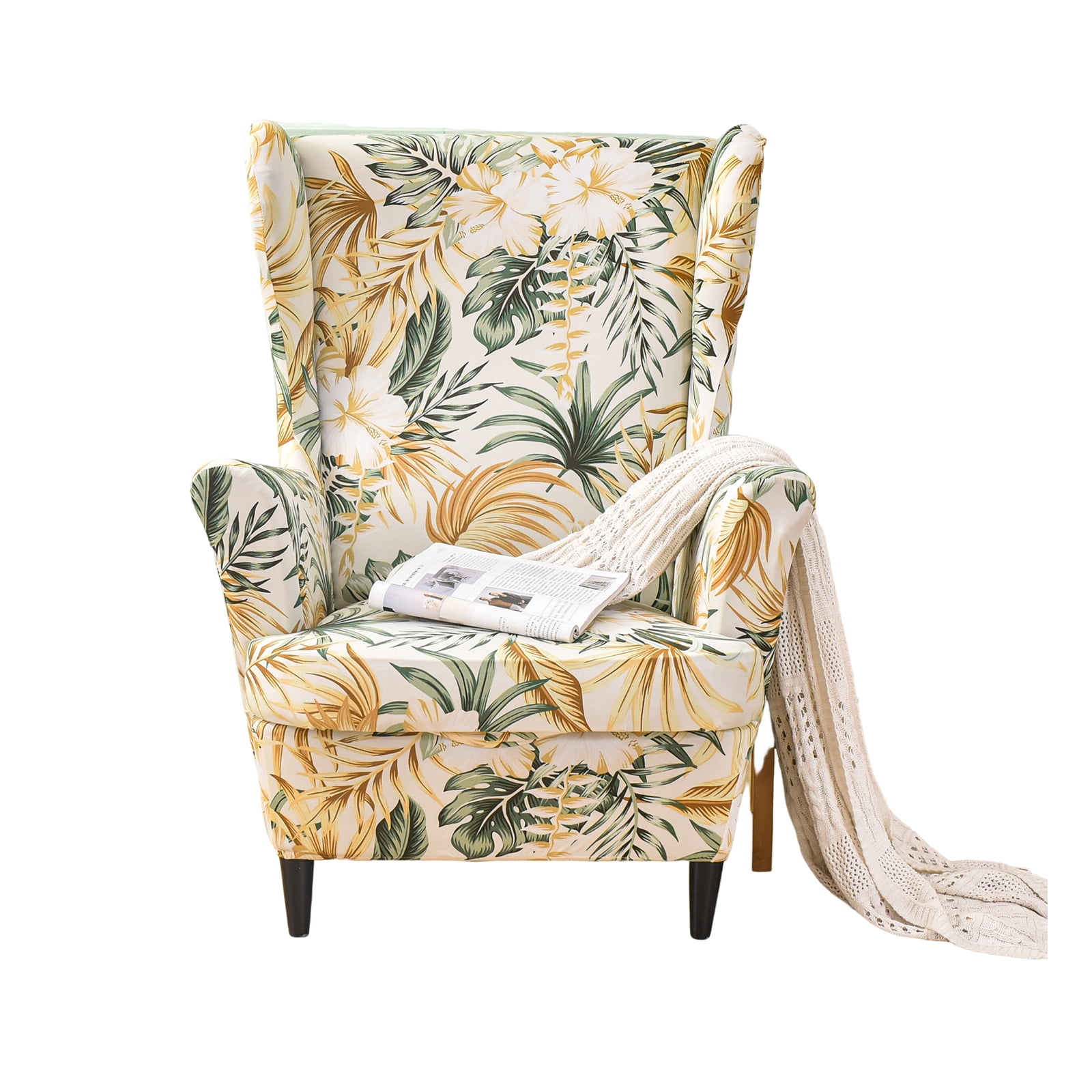Eco-Ancheng Wing Chair Slipcovers, 2 Pieces Stretch Wingback Chair ...
