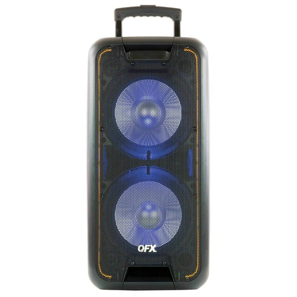 QFX PBX-100 Bluetooth Dual 10 In Rechargeable Woofer Speaker w/ LED ...