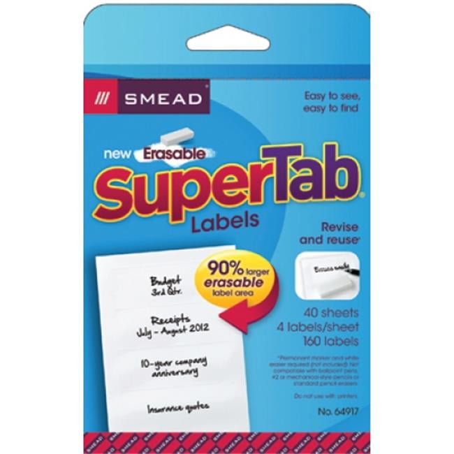Smead Manufacturing SMD64917 Smead 160 Count Erasable Supertab ... Smead Manufacturing SMD64917 Smead 160 Count Erasable Supertab ...