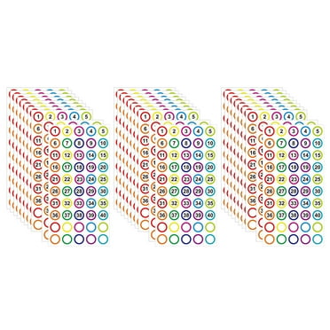 Polka Dots Numbers Stickers - Walmart.com