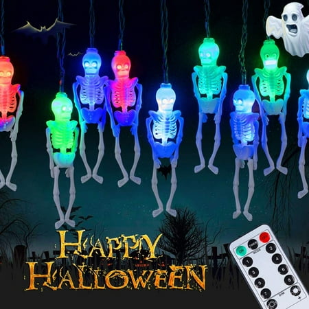 Skeleton Halloween String Lights - 10Ft 20 Ds Skeletons Halloween ...